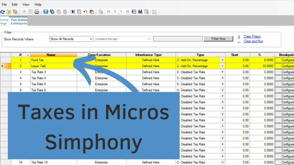 Configure Taxes in Micros Simphony (Add-on, Inclusive, VAT) - SimSupport